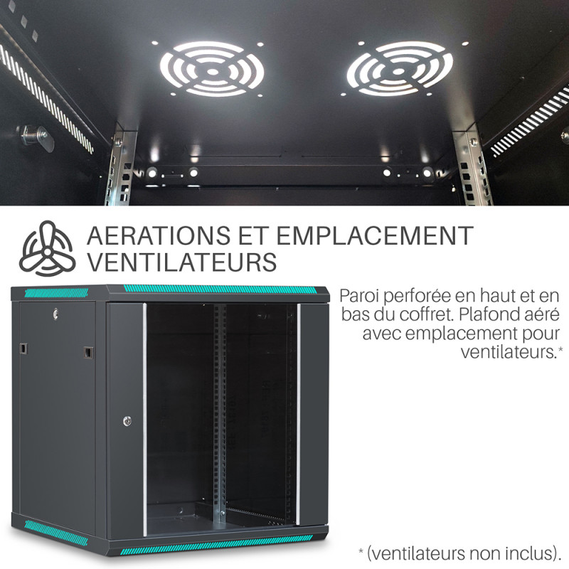 Baie informatique 12U 600x600 pro - Avetic, matériel installation réseau