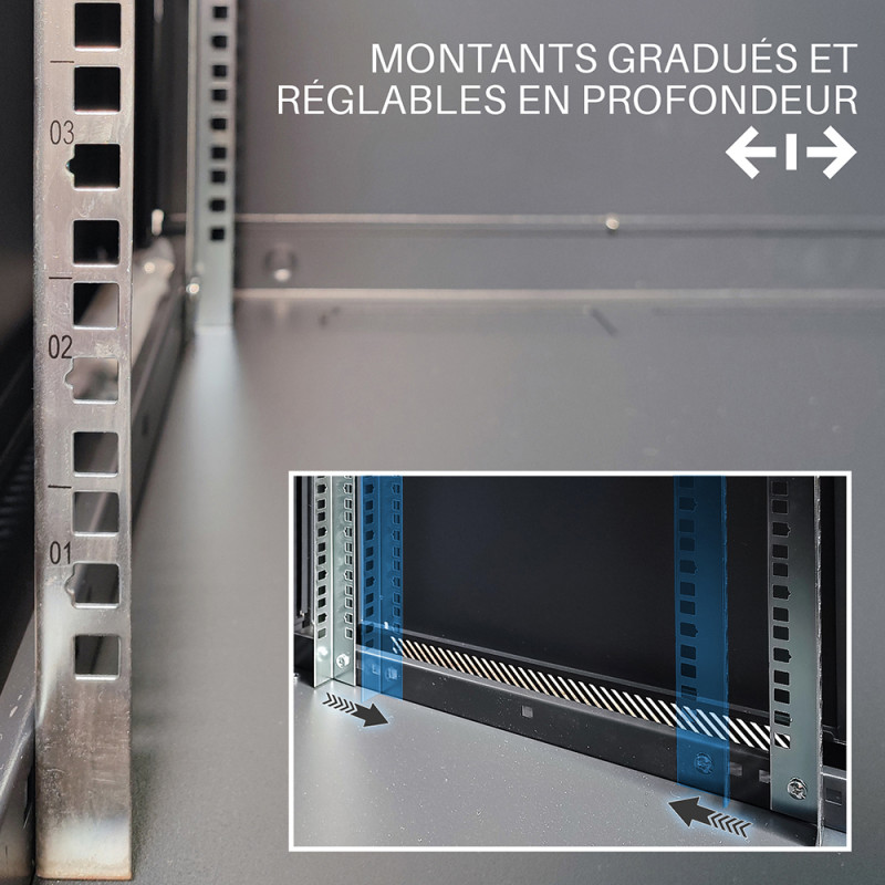 Baie informatique 12U 600x600 pro - Avetic, matériel installation réseau